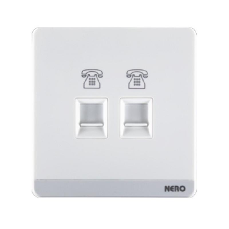 Jual Nero Decora Q72PH-W Saklar Listrik - White [2 Gang Telephone ...