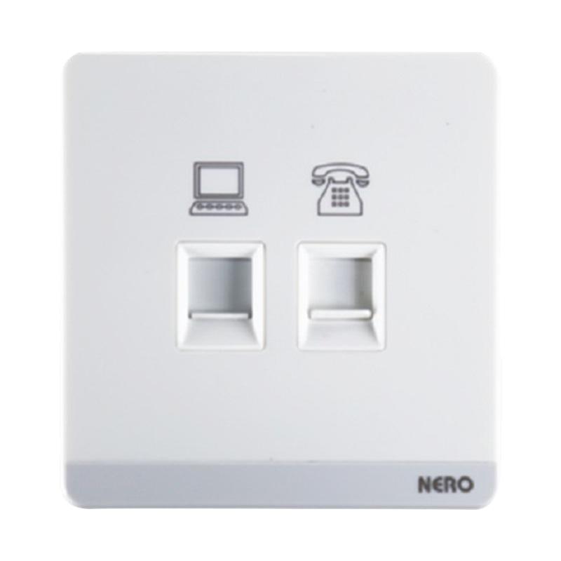 Jual Nero Decora Q7PHPCA-W Saklar Listrik - White [2 Gang Telephone ...