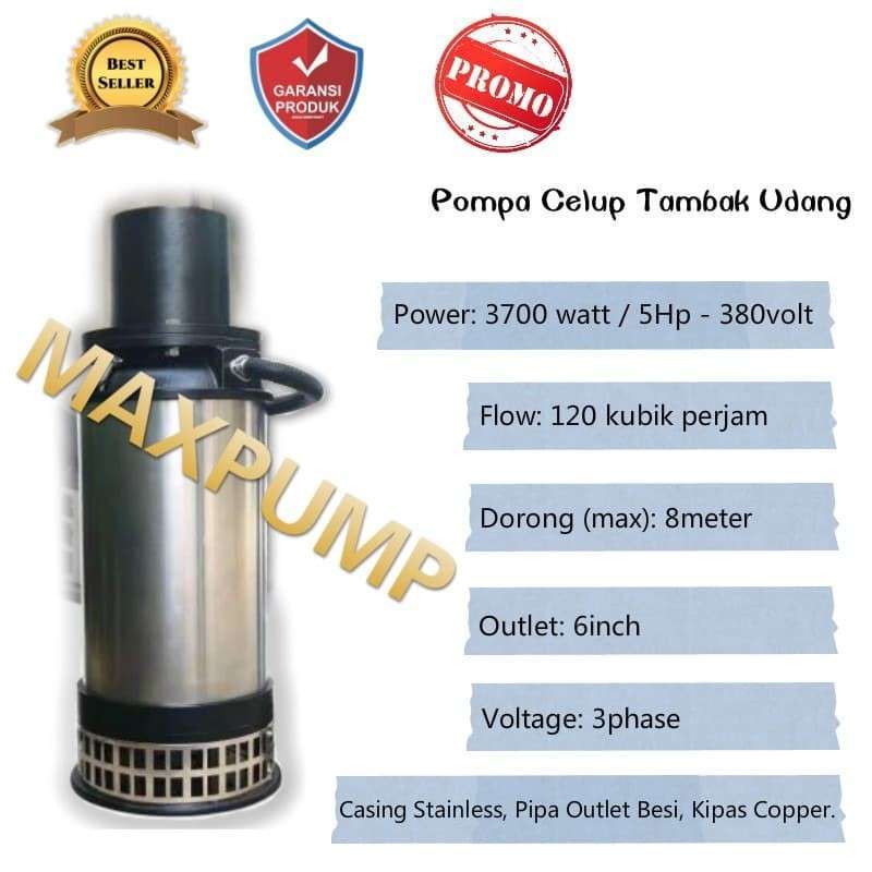 Promo Maxpump Wlt-150 5hp Pompa Celup Tambak Udang 6inch Pompa Celup Submersible 5 Hp Diskon 49% ...