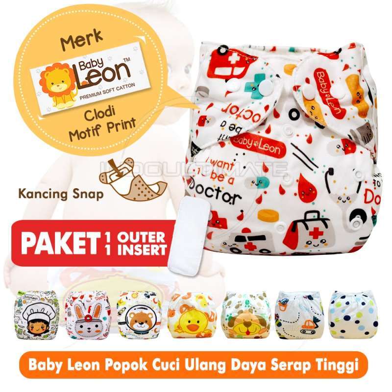 Promo Baby Leon Clodi Print+insert Pampers Popok Kain Bayi Baby Cloth ... Promo Baby Leon Clodi Print+insert Pampers Popok Kain Bayi Baby Cloth ...