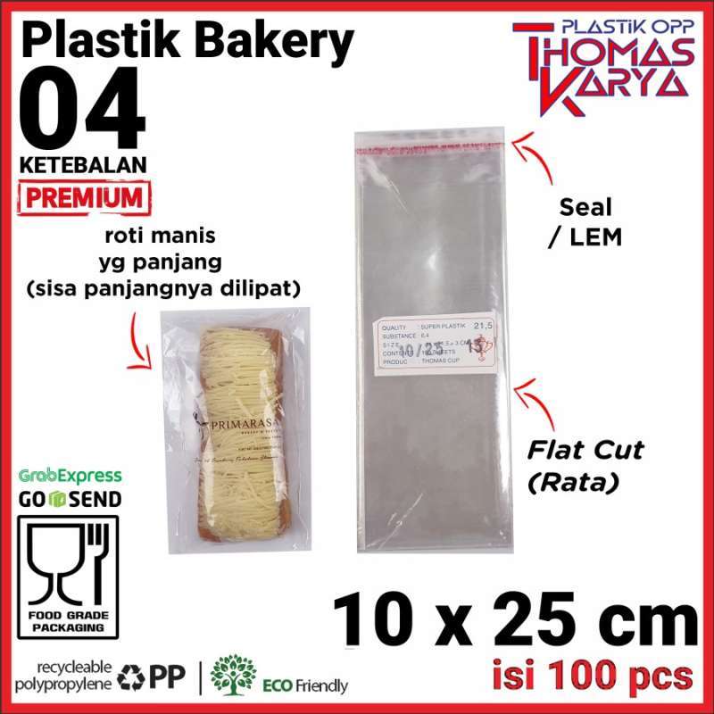 Jual 10x25 Plastik OPP LEM TEBAL Kemasan undangan souvenir roti di ...