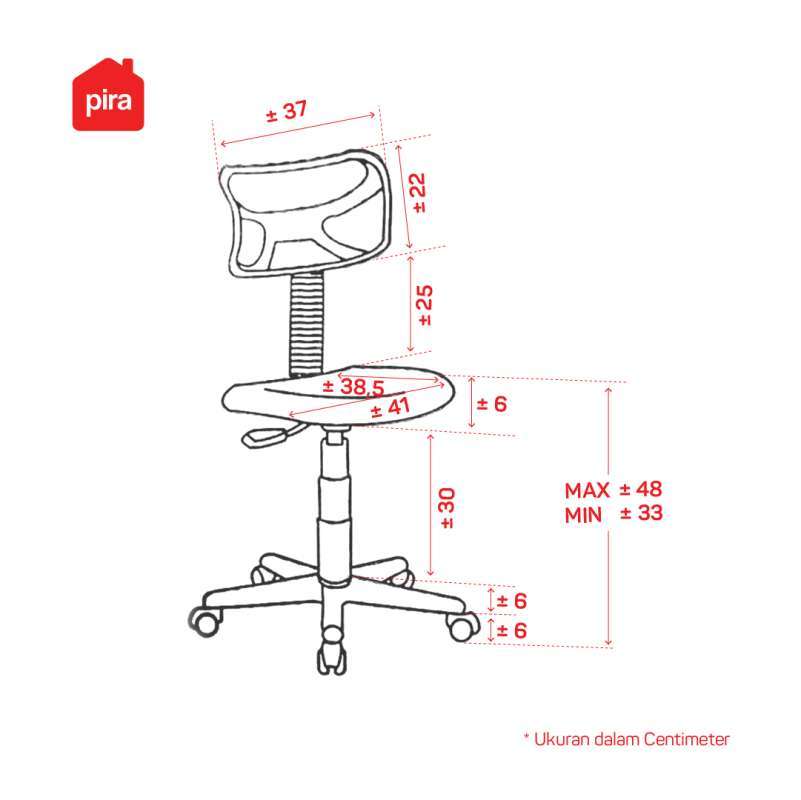 Promo Pira Work - Ditu Tc Kursi Kerja / Kursi Kantor - Black Diskon 25% ...