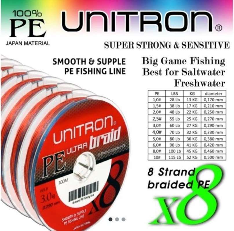 Jual Senar Tali Benang PE X8 Unitron Ultra Braid 100M di Seller FISHING ...