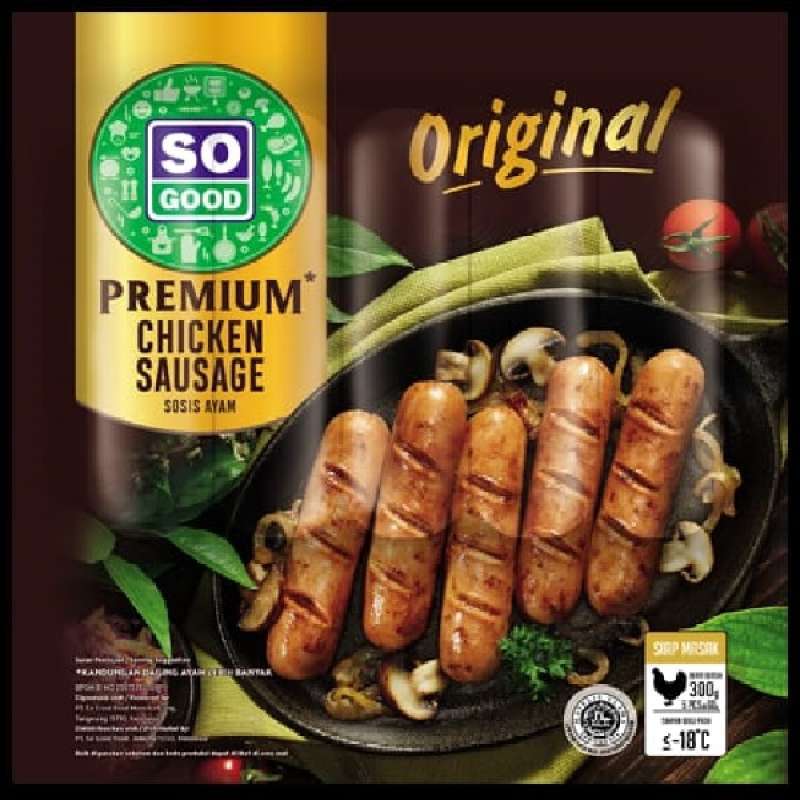 Promo SOSIS AYAM PREMIUM SO GOOD ORIGINAL CHICKEN SAUSAGE 300GR FROZEN ...