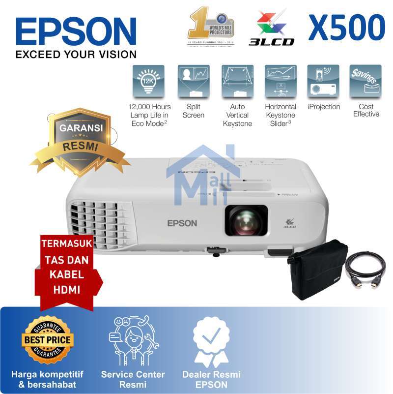 Jual JKT - Epson EB-X500 EBX500 X500 XGA 3LCD Projector White peganti EB-X400 X400 EBX400 3600 ...
