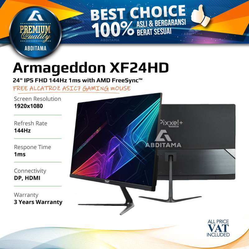 Jual Monitor LED Armageddon XF24HD SUPER 24 IPS 1080 144hz 1ms HDMI DP ...
