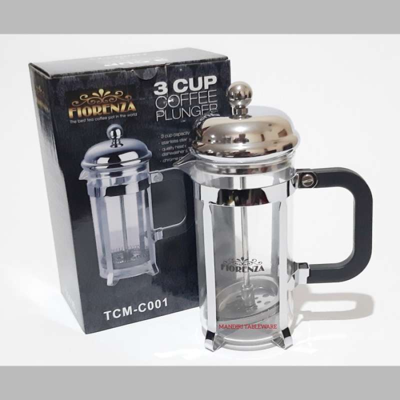 Jual FIORENZA COFFEE TEA PLUNGER FRENCH PRESS 3 CUP 350 ML (Kode zk 008 ...