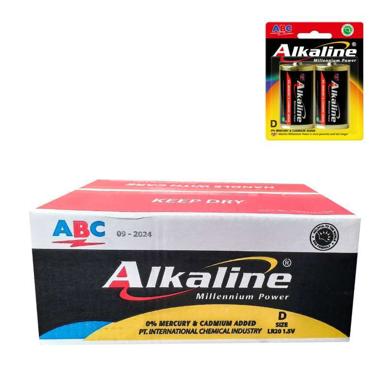 Jual Abc Alkaline Lr20 2 Baterai (d Size) 1 Karton Isi 24 Hanger Di ...