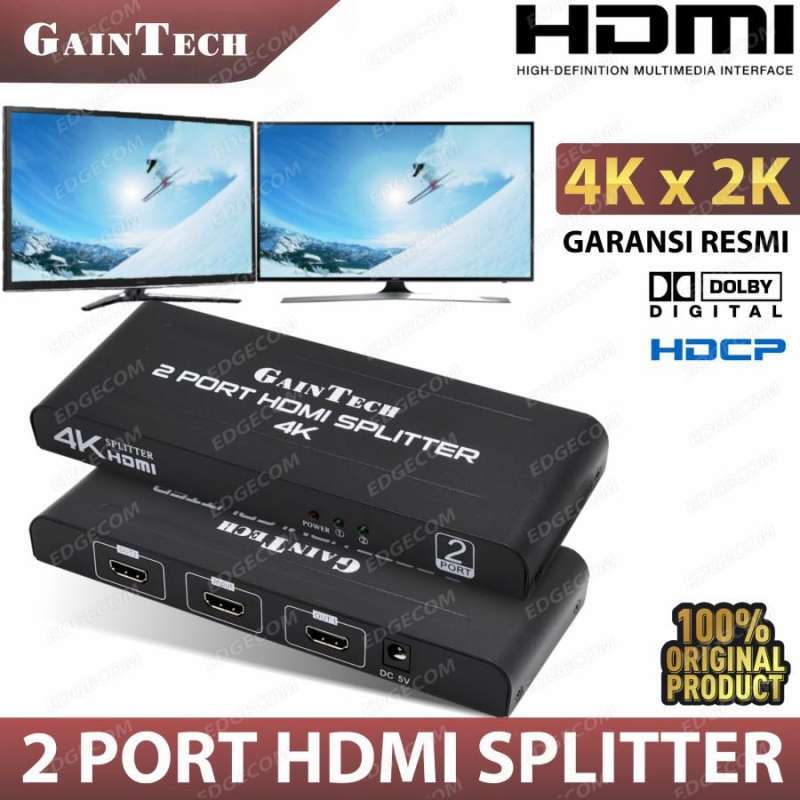 Jual HDMI Splitter 2 Port / 1 input to 2 output Support 4K GAINTECH di ...