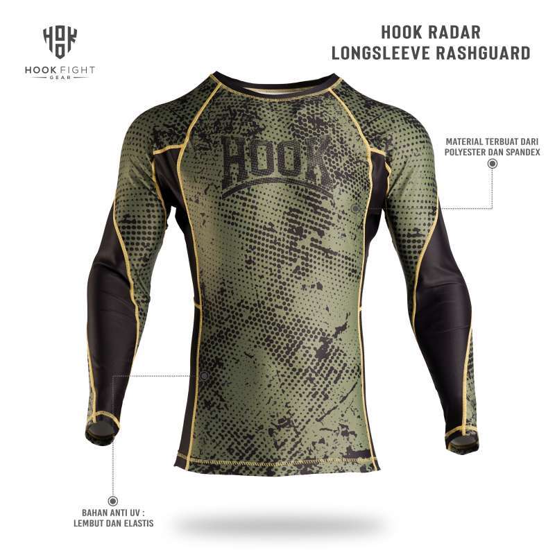 Jual Hook Rashguard MMA BJJ Compression Muay Thai Longsleeves Rash ...