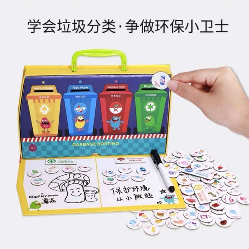 Jual Ucmd garbage sorting box - magnetic board games - mainan edukasi ...