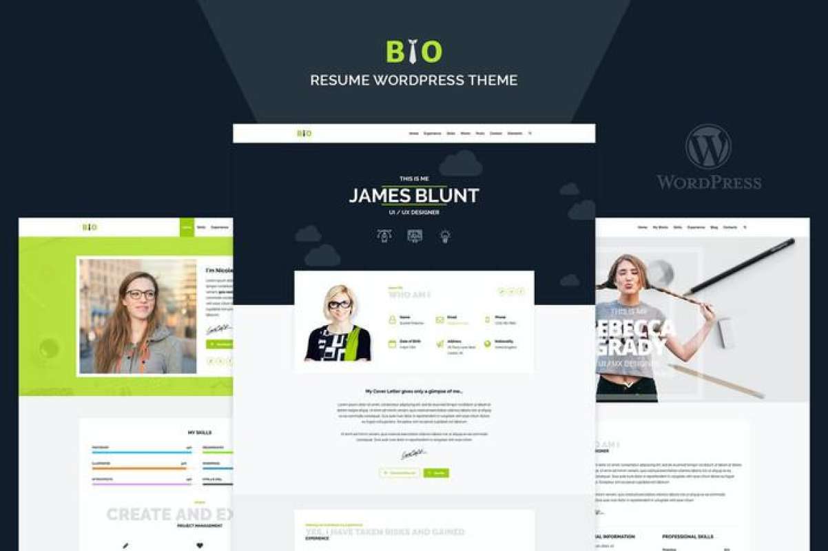 Jual Wordpress Template WP Resume- CV- Freelancer Theme di Seller ...