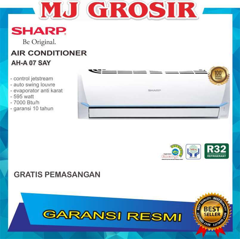 Jual SHARP AH-A7SAY AC Split [3/4 PK + Pasang] - Putih di Seller MJ GROSIR Official Store - MJ ...
