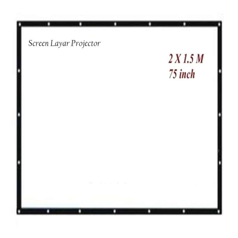 Jual Kain Layar Proyeksi Infokus 2 m X 1.5 M Diagonal Screen Lipat Home ...