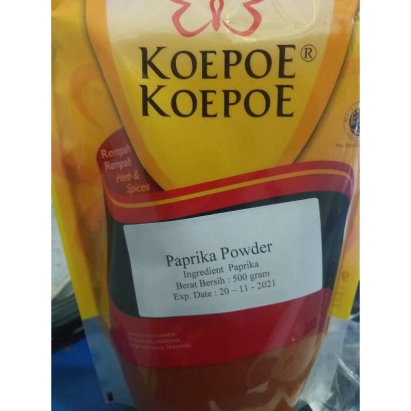Jual Bubuk Paprika 500gram Powder Kupukupu Koepoe Koepoe Halal Di ...