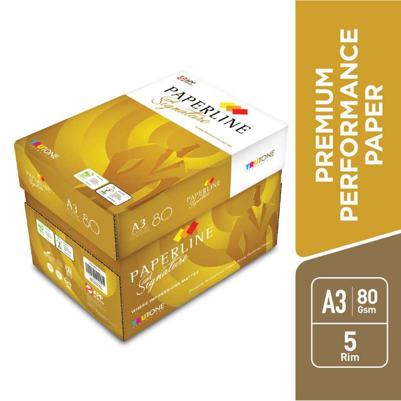 Jual Paperline Signature Kertas Print & Fotocopy 80 GSM A3 - 1 Boks = 5 Rim di Seller SiDU ...