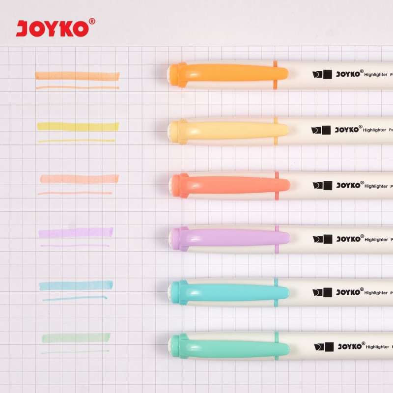 Jual Joyko Highlighter Pastel Colours 6pcs / Penanda Berwarna Pastel HL ...