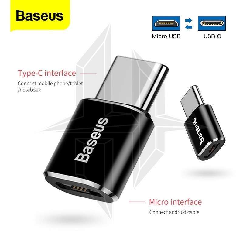 Jual BASEUS Mini Micro USB Female To Usb Type-C Male Adapter Converter ...