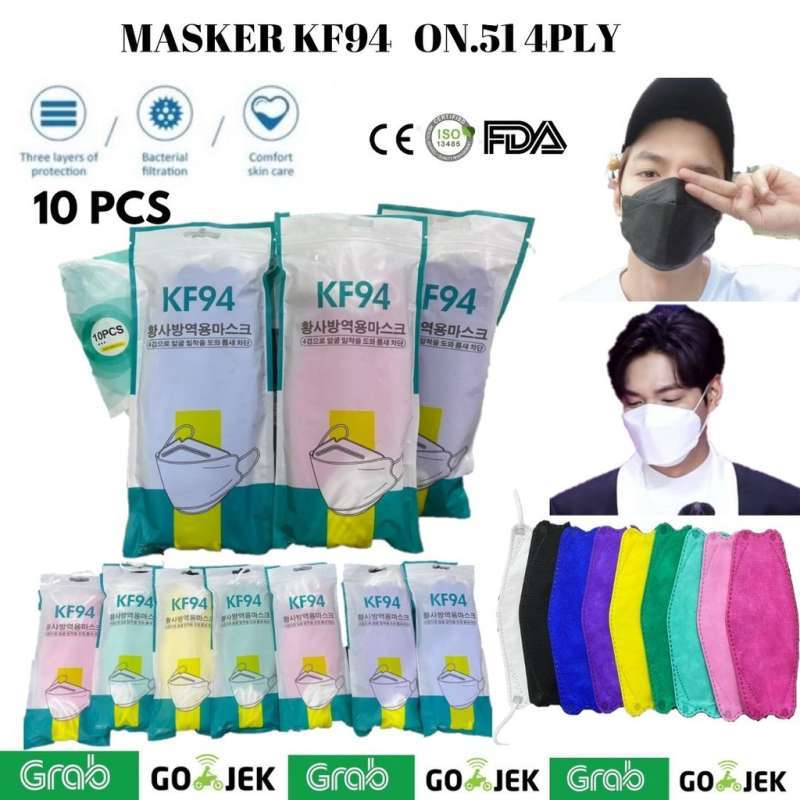 Jual MASKER KF94 HITAM KOREA MASKER 4PLY KF94 EVO BERSERTIFIKAT ISI 10 ...