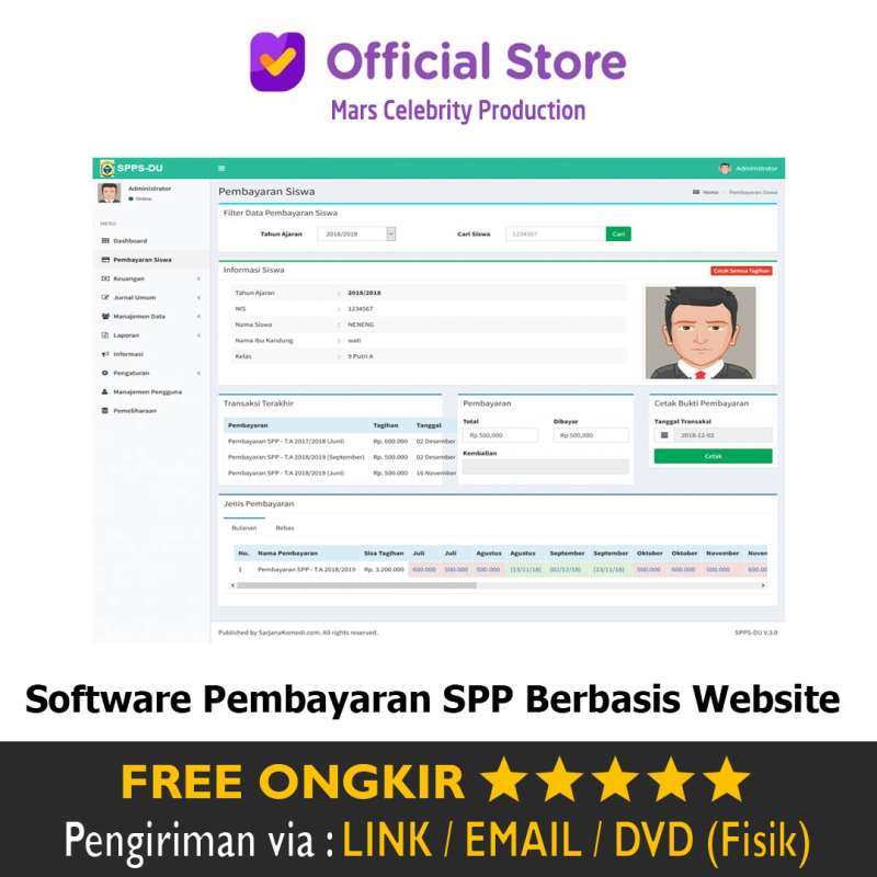 Jual Software Pembayaran Spp Berbasis Web Framework Codeigniter Di ...