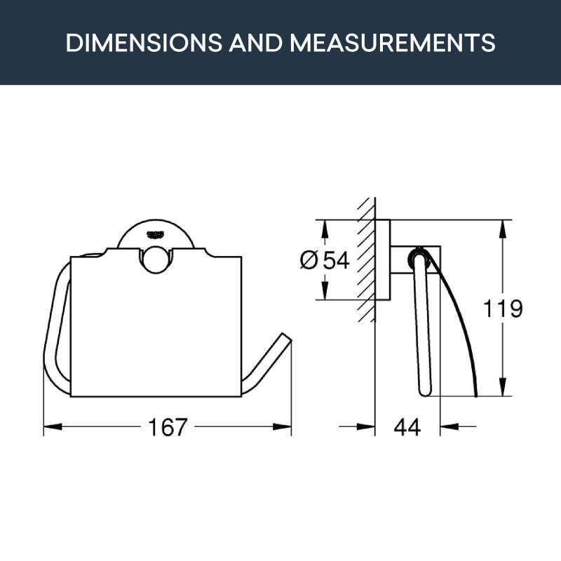 Jual Grohe Essentials Toilet Paper Holder with Cover 40367001 / Grohe ...