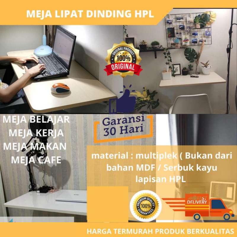 Jual Meja Lipat Dinding 60x40cm Menahan Beban Sampai 60kg Meja Komputer ...