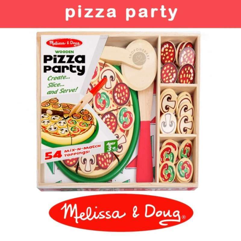 Jual MELISSA DOUG PIZZA PARTY PLAYSET WOODEN KIDS TOYS MAINAN ANAK KAYU ...
