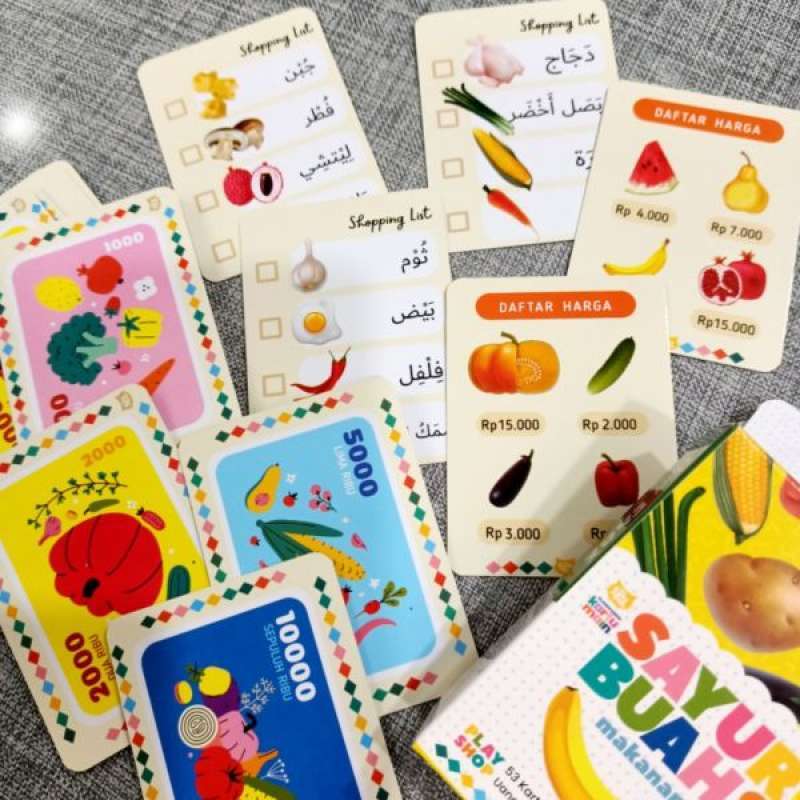 Jual Flash Card Kartu Seru Main Buah Sayur & Makanan (wipe-clean Bisa ...