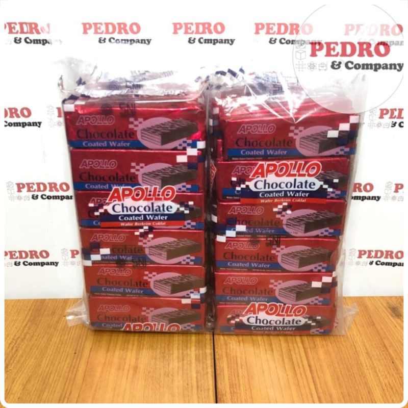 Promo Apollo Chocolate Coated Wafer (48 Pc) Wafer Berkrim Coklat Kode ...