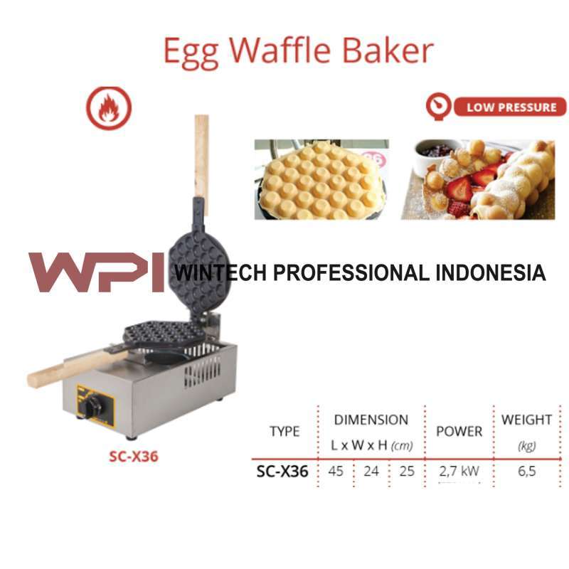 Jual Getra Sc-x36 Stainless Steel Gas Egg Waffle Baker Waffle Berbentuk ...