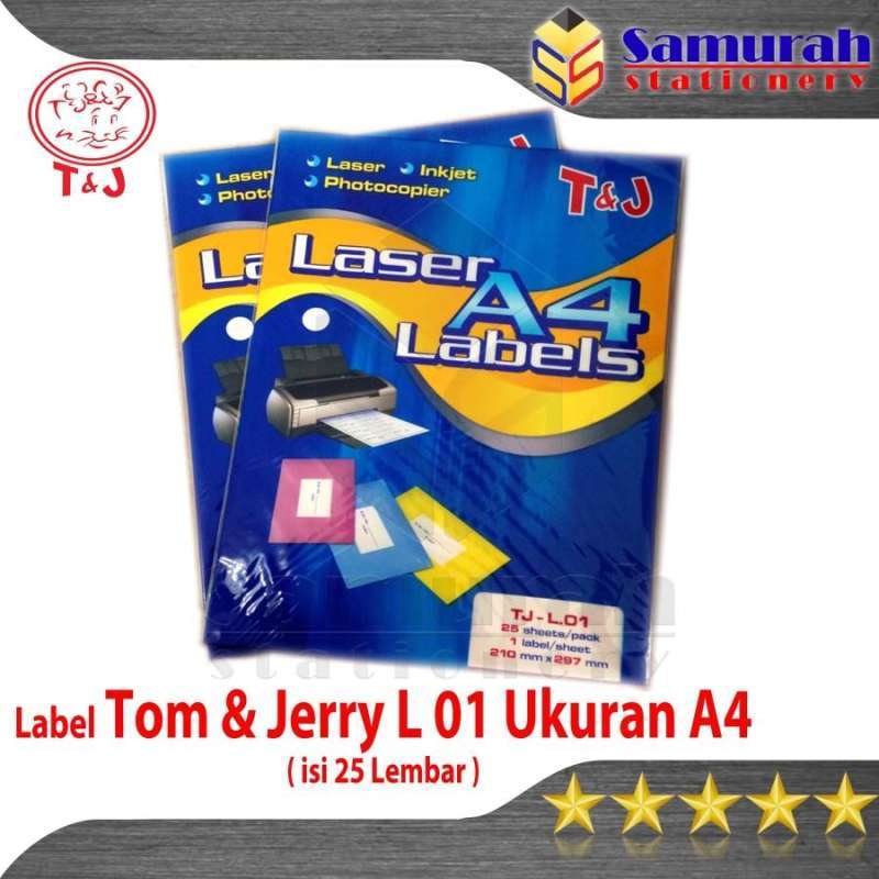 Jual Kertas Laser Label Stiker Tom & Jerry ( T & J ) L 01 / Sticker Tj ...