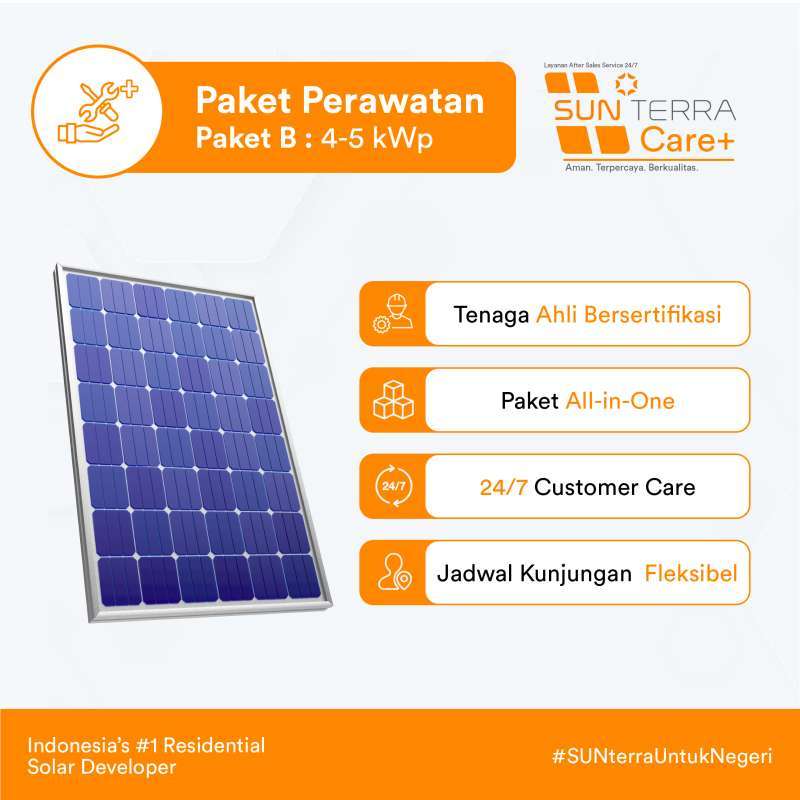 Jual SUNterra Care Plus Perawatan Solar Panel Paket B (4-5kWp) di ...