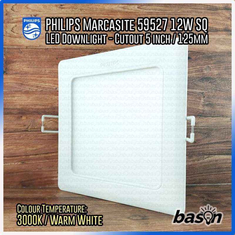 Jual PHILIPS LED Downlight 59527 Marcasite 125 Square 12W WH Recessed ...