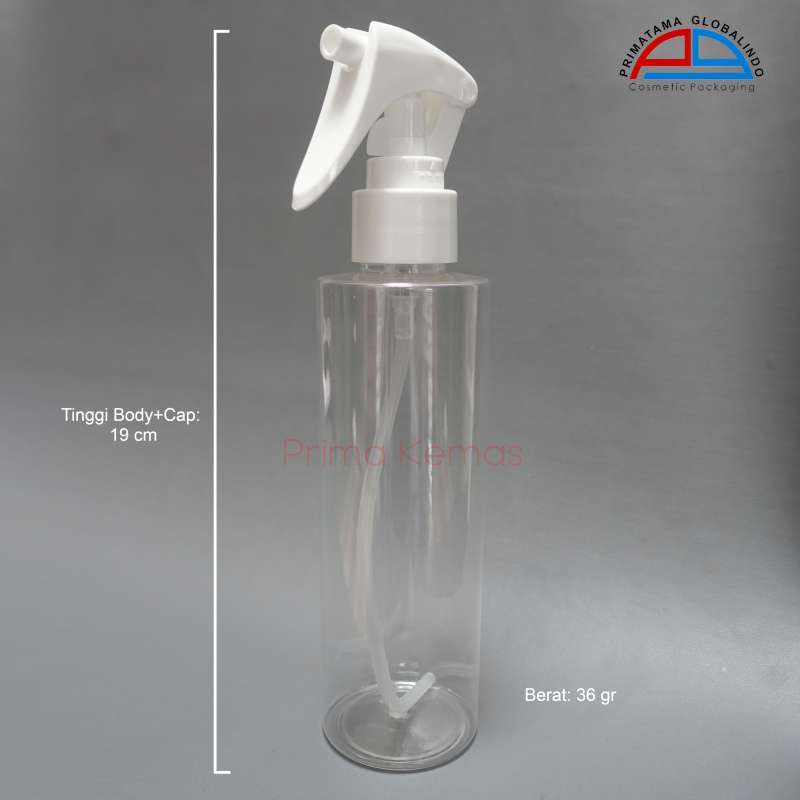 Jual Botol Trigger Sprayer 200 Ml - Botol Skincare Prima Kemas - Pet Tub 200 Ml Natural Trigger ...