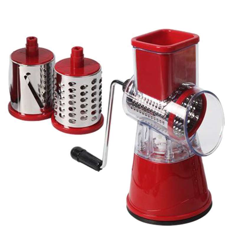Jual Manual Rotary Cheese Grater With 3 Stainless Steel Drums, Handheld ...