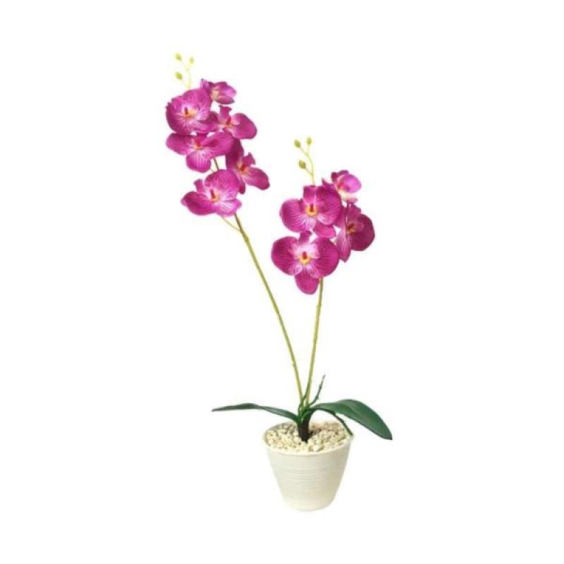 Jual GUNINCO RANGKAIAN BUNGA ANGGREK DAUN BULAN imitasi plastik Tanaman ...