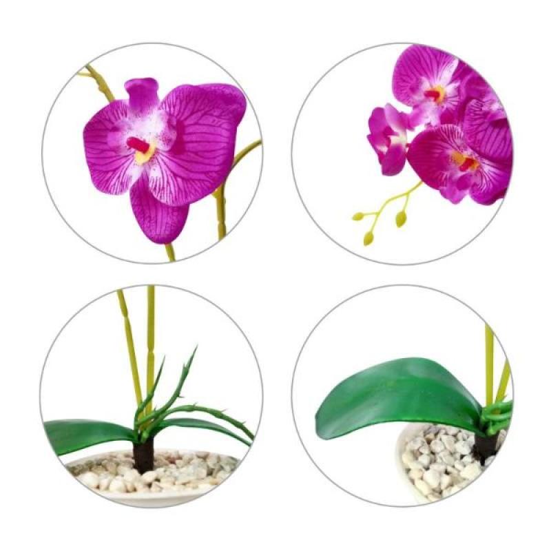 Jual GUNINCO RANGKAIAN BUNGA ANGGREK DAUN BULAN imitasi plastik Tanaman ...