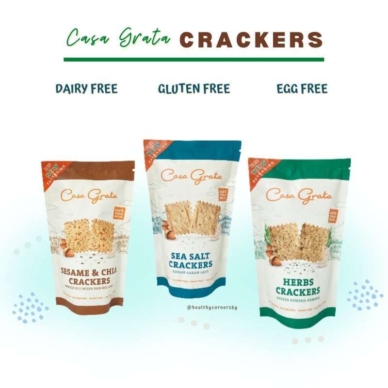 Jual Casa Grata Sesame & Chia Crackers Gluten Free - Dairy Free - Egg ...