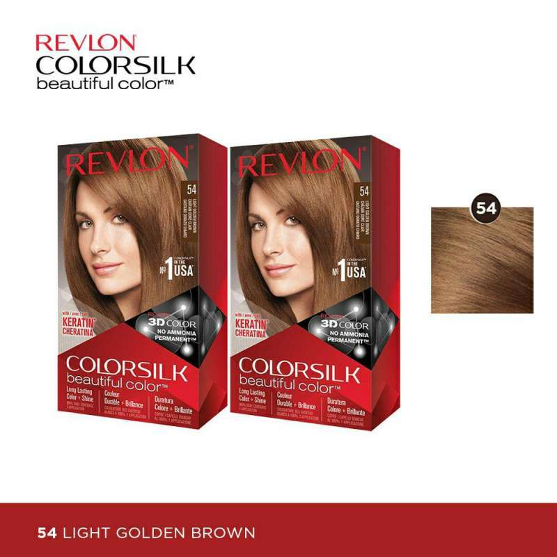 Promo Revlon ColorSilk Hair Color - Light Golden Brown 54 Diskon 2% di ...
