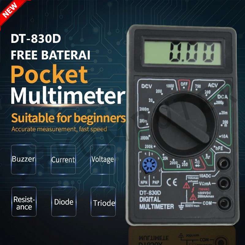 Jual ASLI ADA BUZZERNYA + BONUS BATERAI Multitester Digital ...
