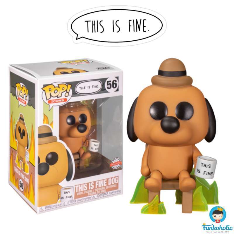 Promo Funko POP! Icons KC Green - This Is Fine Dog [Exclusive] #56 ...