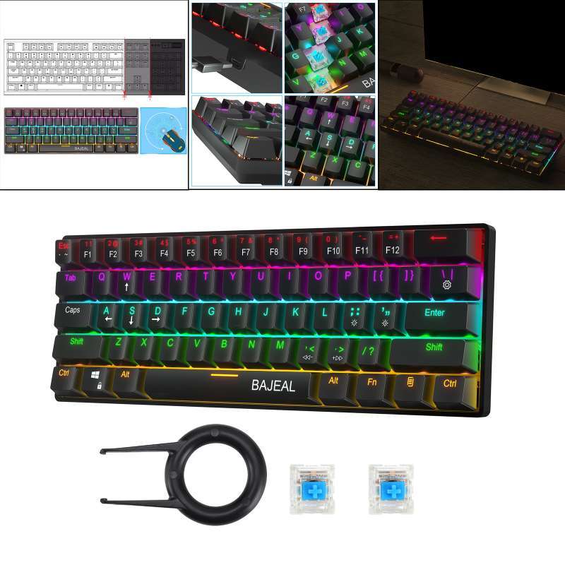 Jual Green Axis Mechanical Gaming Keyboard 61 Keys Rgb Led 61 Key Di ...