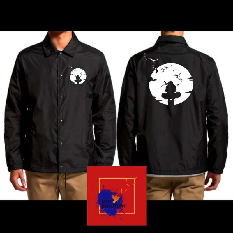 Promo Naruto Jaket Coach/Jacket Coach Anime design Itachi Black White ...