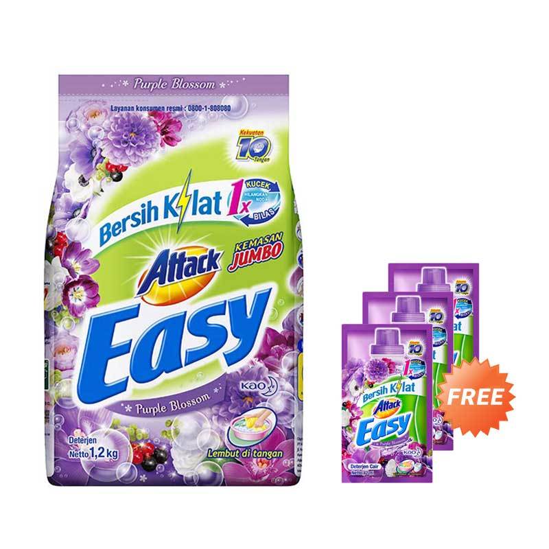 Jual ATTACK Easy Purple Blossom Detergent [1200 g] + Free Attack Easy ...