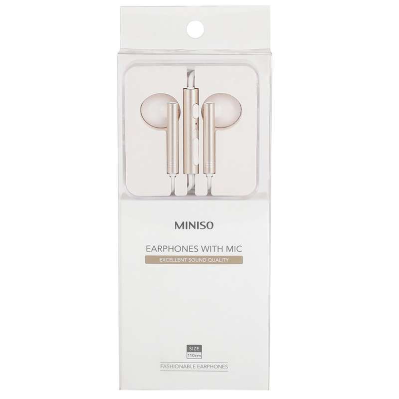 Jual Miniso official earphone Wire-controlled semi-in-earphones with ...
