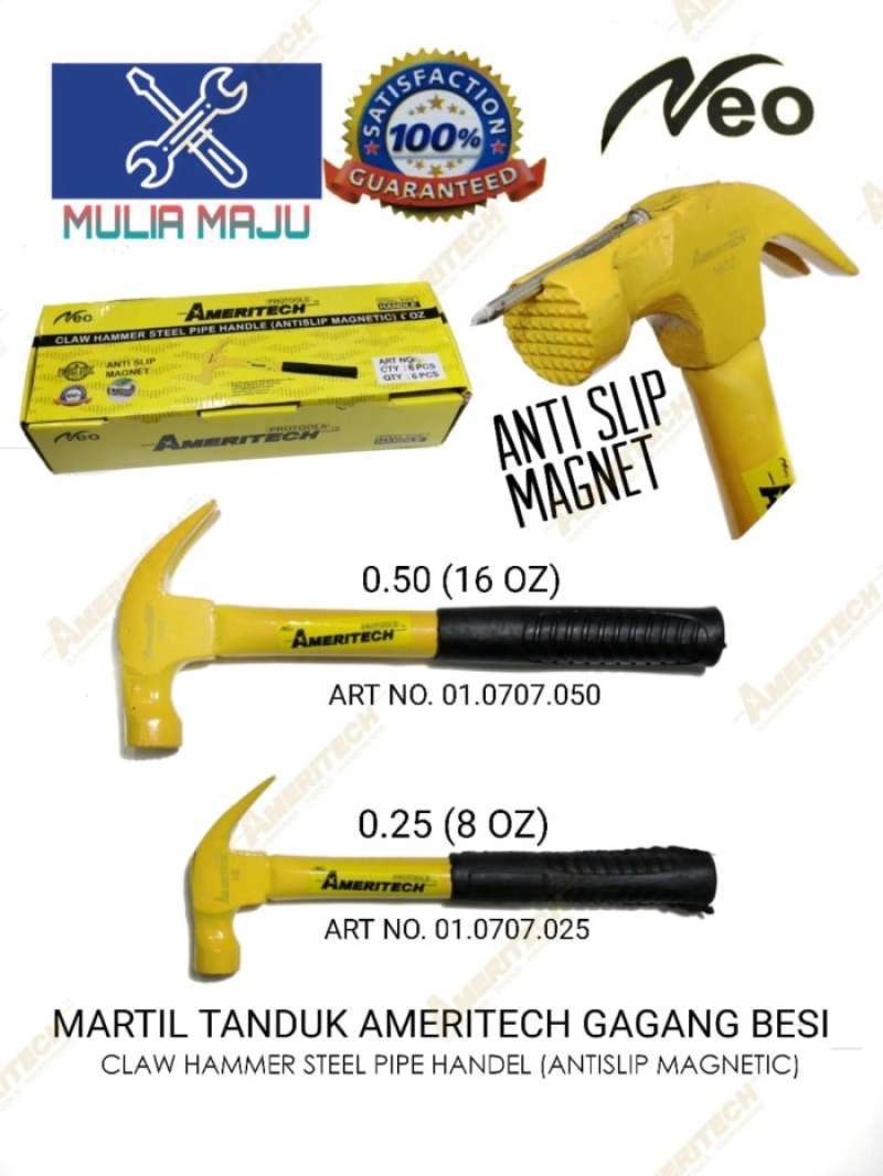 Jual PALU KAMBING GAGANG PIPA BESI GERIGI +MAGNET 0,5kg (16 OZ ...