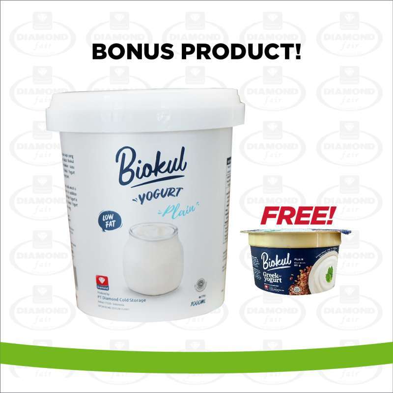 Jual Biokul Stirred Yogurt Plain 1lt, Free Biokul Greek Yogurt Plain ...