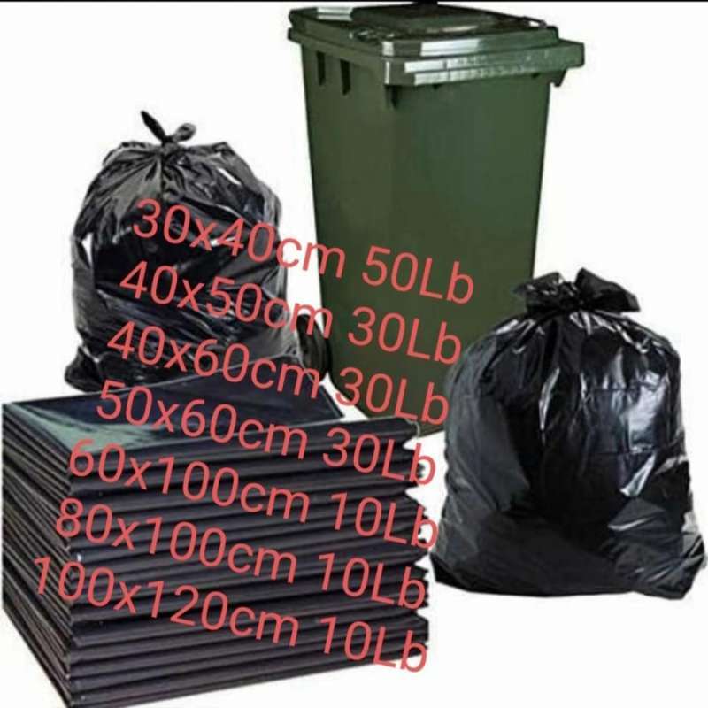 Jual Kantong Plastik Sampah 40x60 cm Isi 30 Lembar Trashbag Hitam 40 x 60 di Seller ...