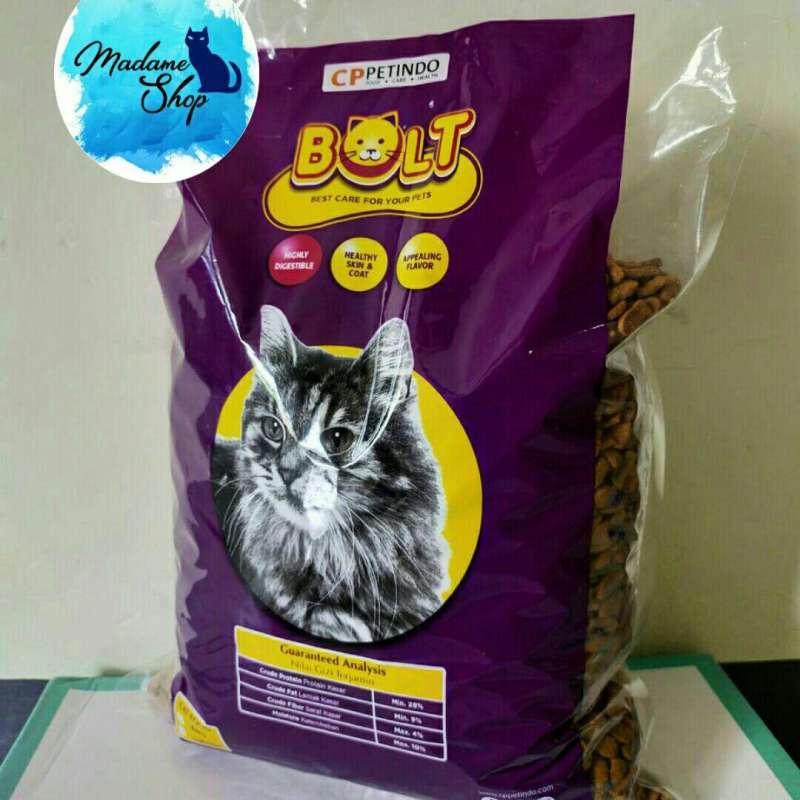 Jual Pakan Kucing - Bolt Cat Rasa Tuna - Bentuk Ikan Repack 1kg di ...