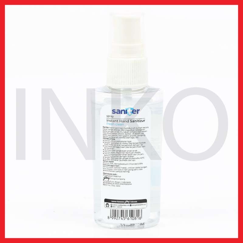 Jual SANITER SPRAY INSTANT HAND SANITIZER FRESH CLEAN ANTIBACTERIAL 60M ...